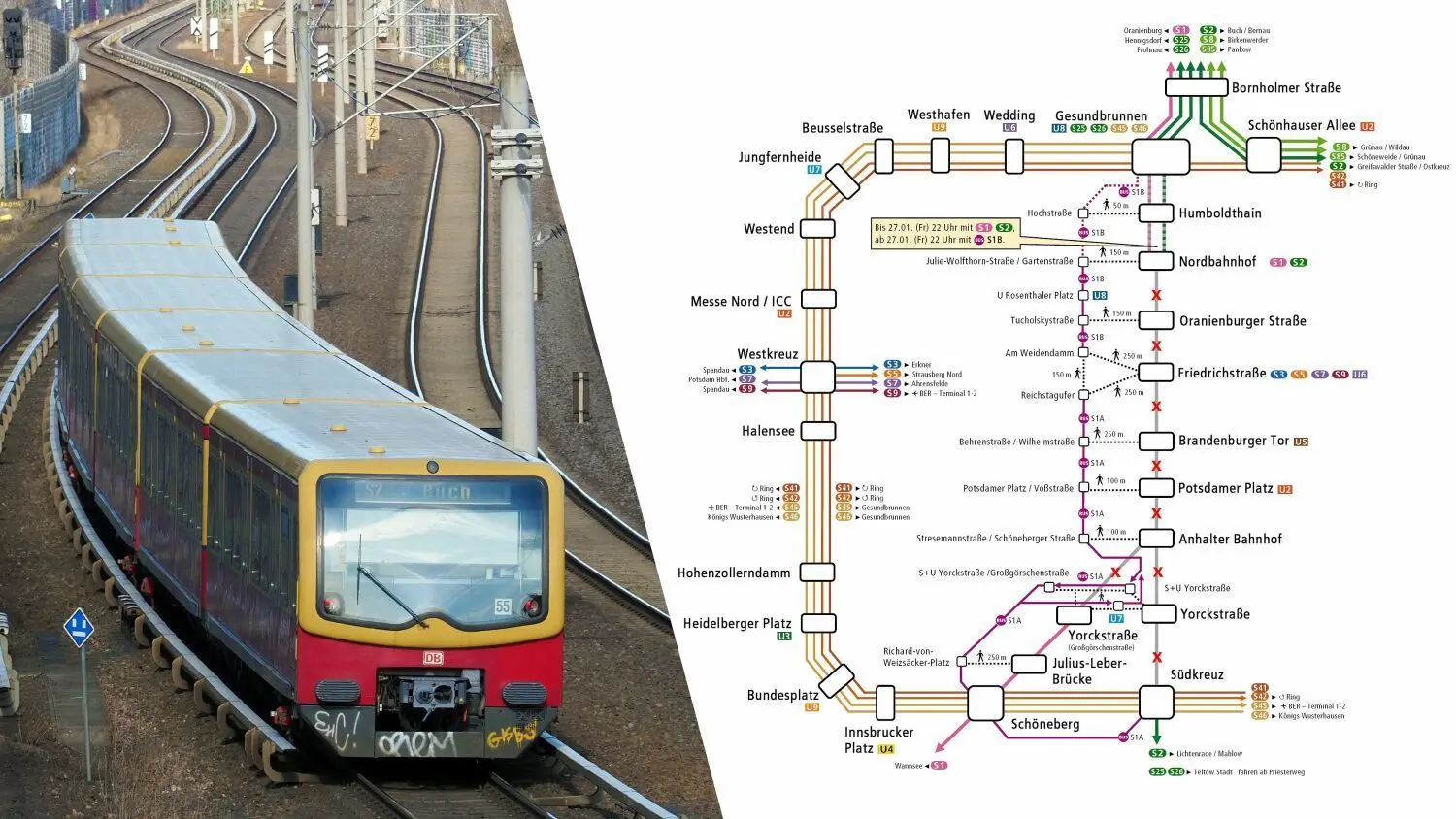S-Bahn S1, S2, S25, S26: Sperrung im Nord-Süd-Tunnel in Berlin – wie ...